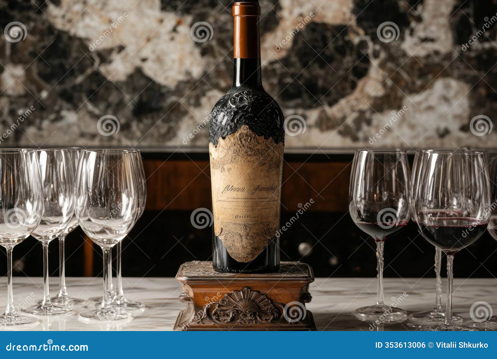 Fancy Glasses On Retro Table Background Royalty-Free Stock Image ...