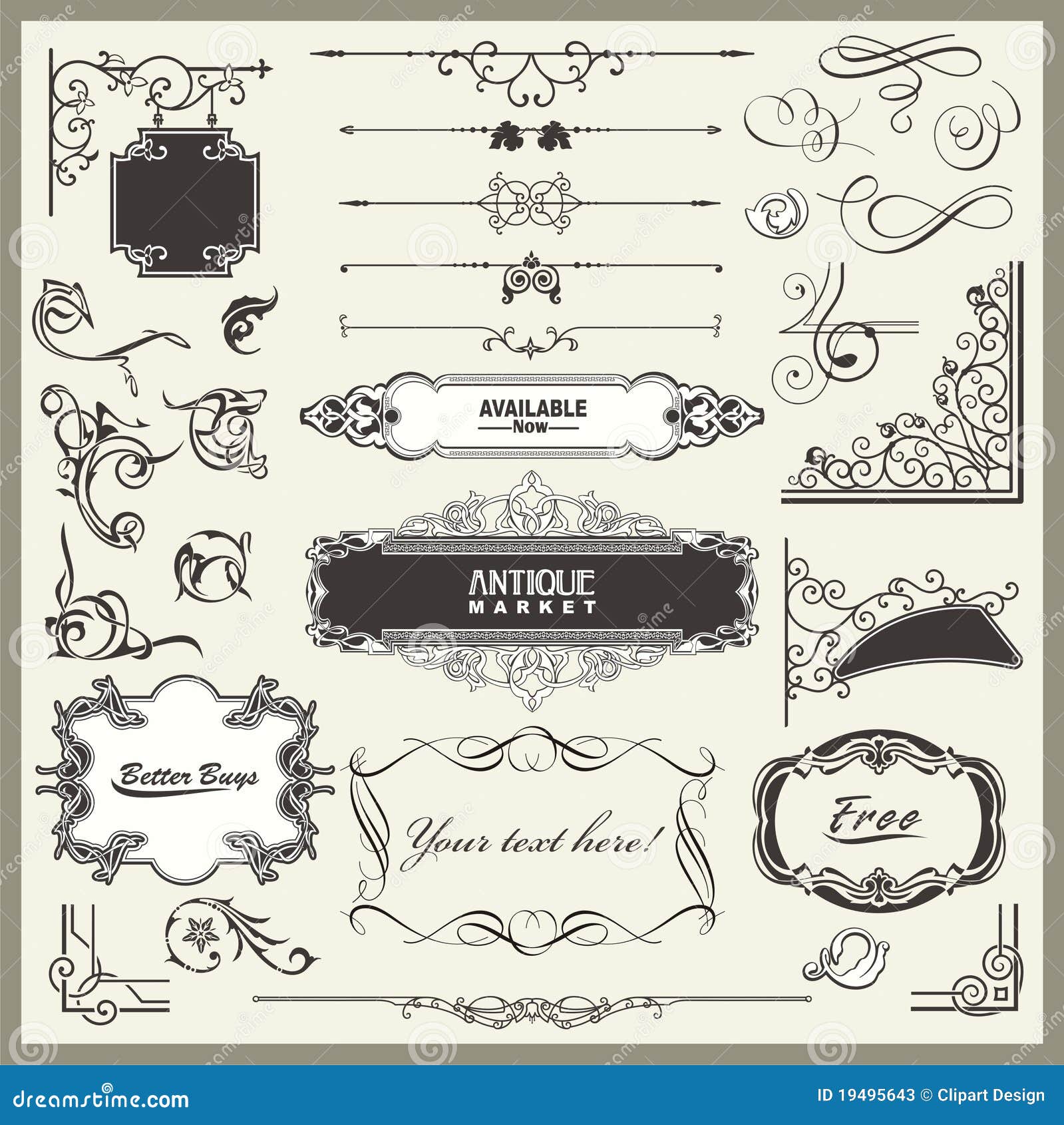 Exquisite Ornamental and Page Decoration Designs Stock Vector ...