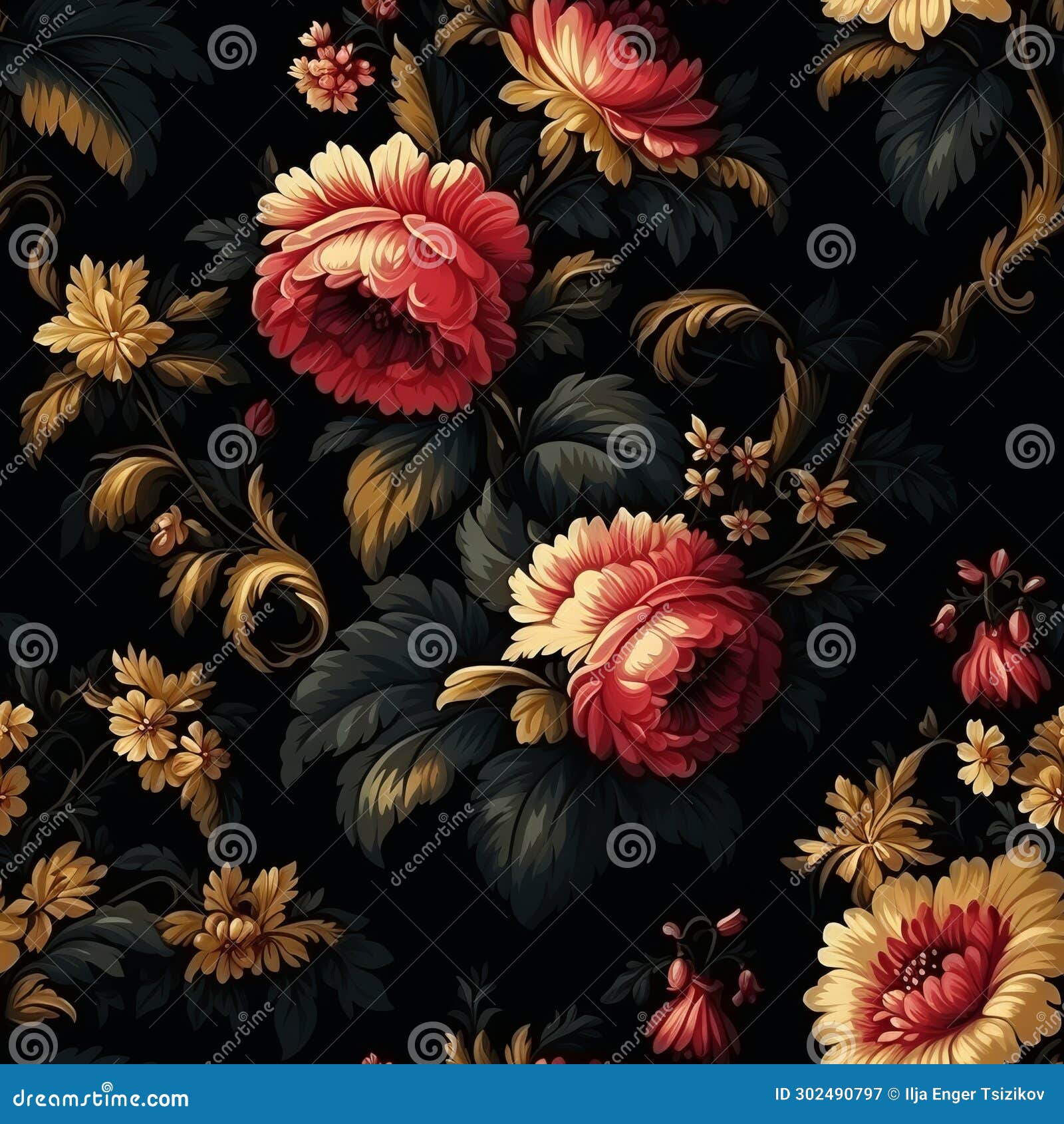 Exquisite and Ornate Seamless Pattern Showcasing the Beauty of ...