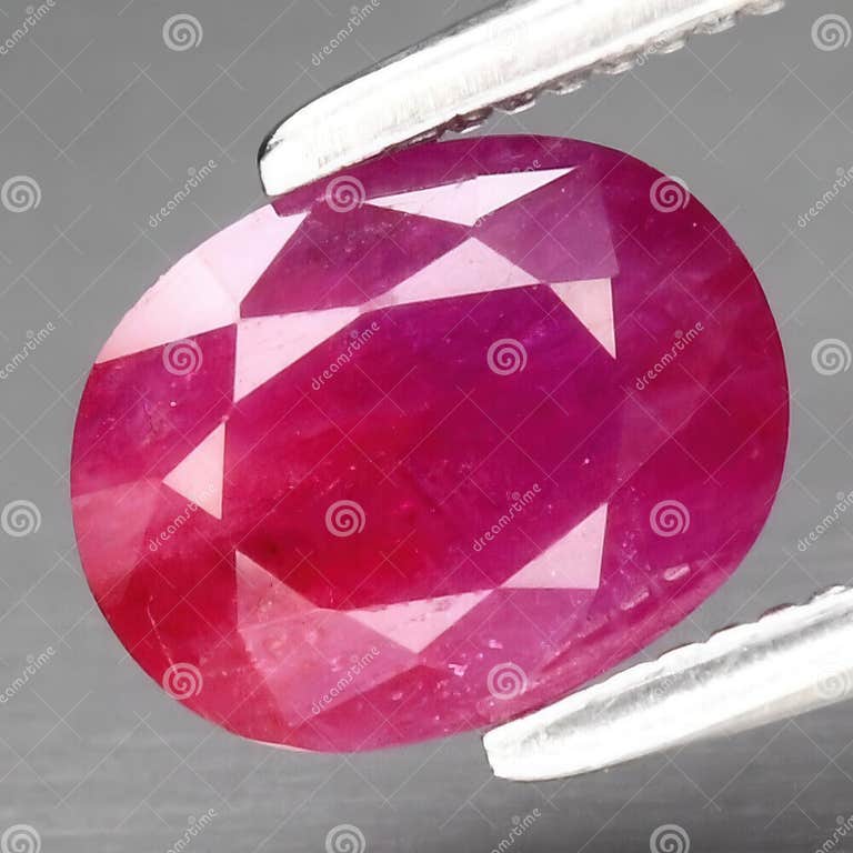 Exquisite Oval Cut Pink Ruby Gemstone Elegantly Displayed in Pristine ...