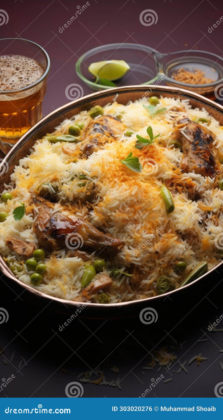 Exquisite Plating Table Set with a Delicious Mutton Biryani Meal Stock ...