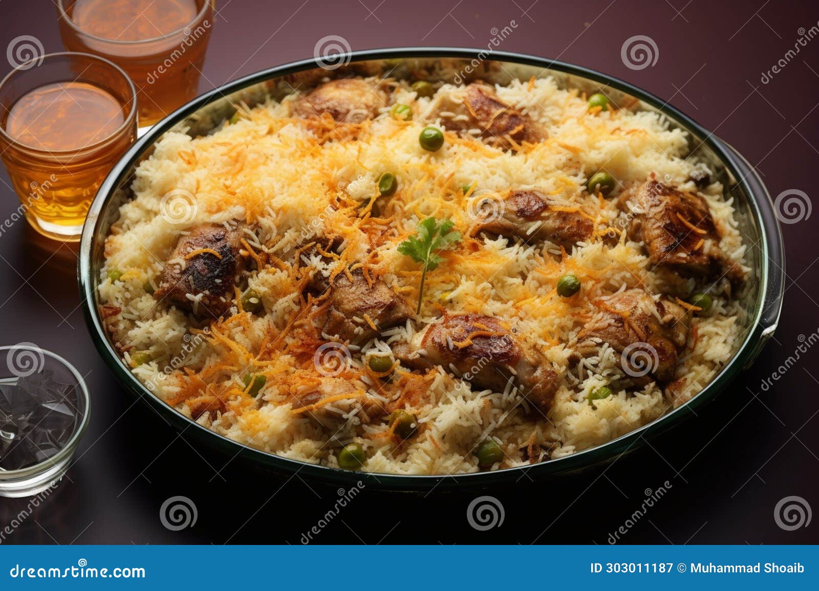 Exquisite Plating Table Set with a Delicious Mutton Biryani Meal Stock ...