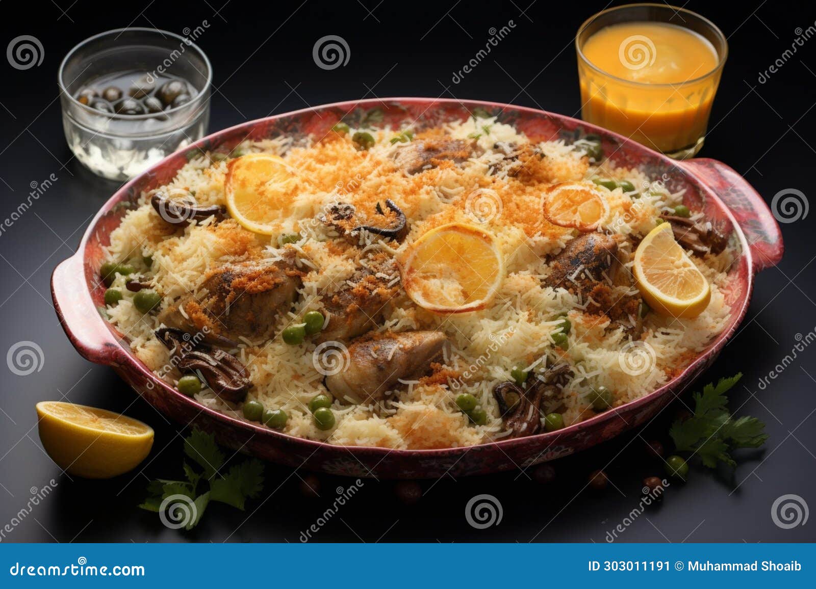 Exquisite Plating Table Set with a Delicious Mutton Biryani Meal Stock ...