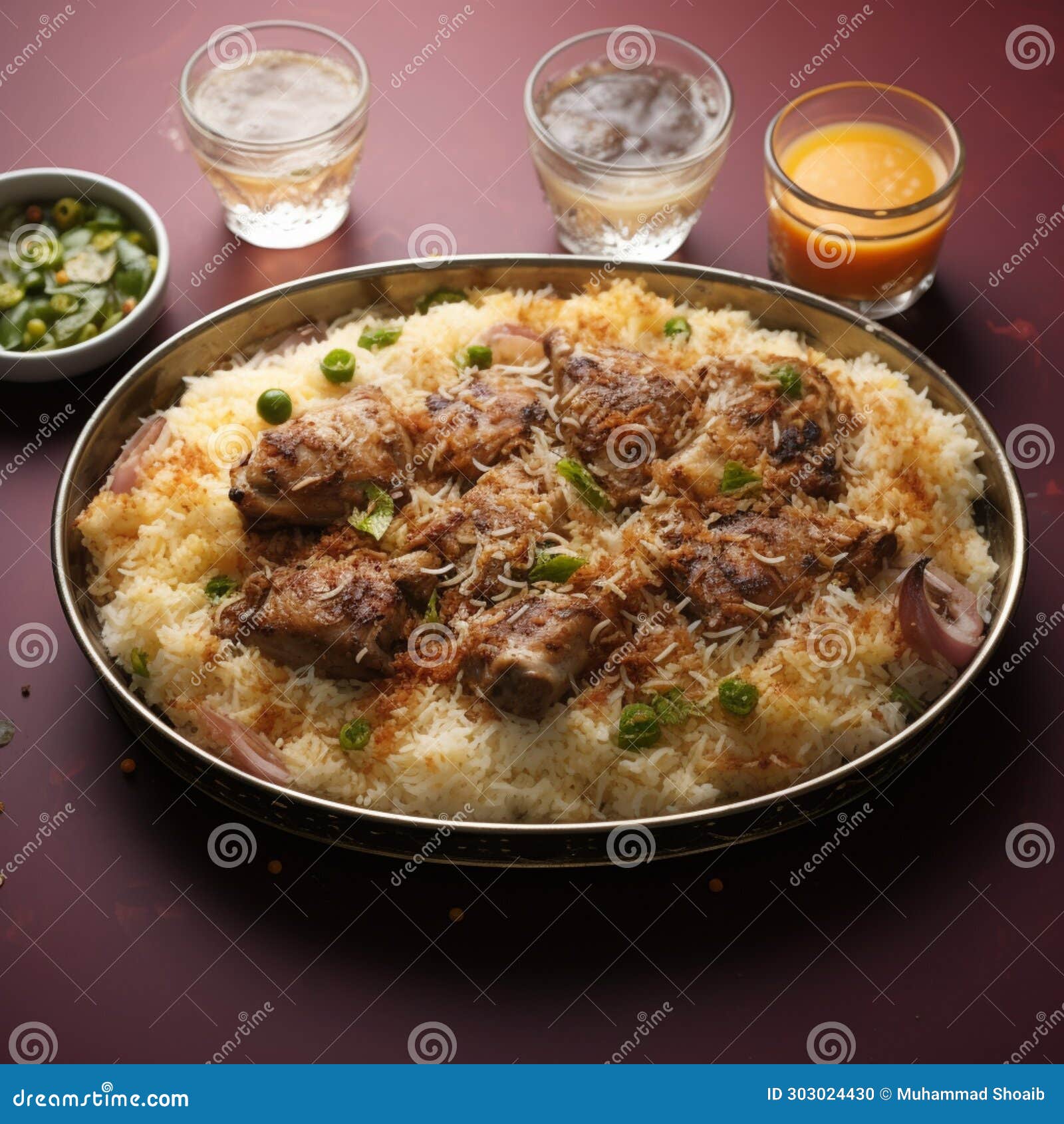 Exquisite Plating Table Set with a Delicious Mutton Biryani Meal Stock ...