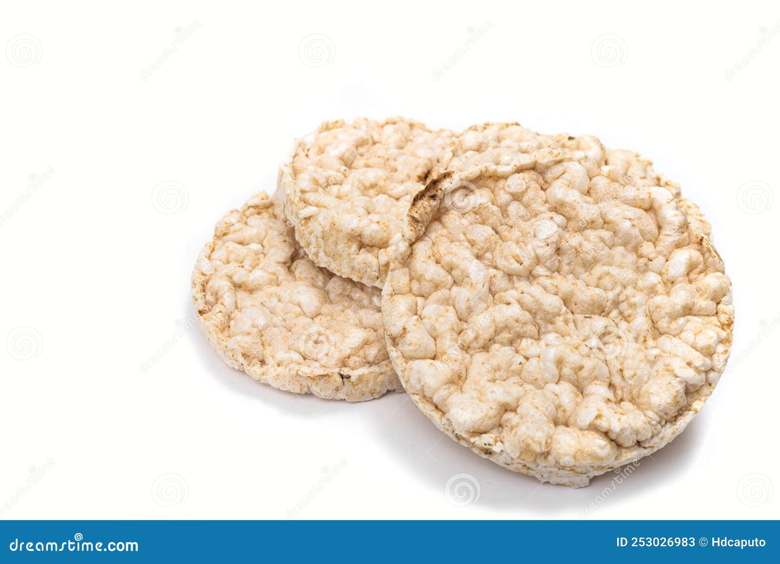 Exquisite Round Rice Crackers on a White Surface. Copy Space Stock ...