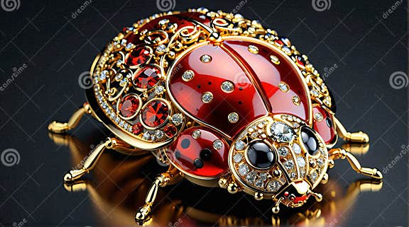 Exquisite Ruby Robotic Ladybug Stock Illustration - Illustration of ...