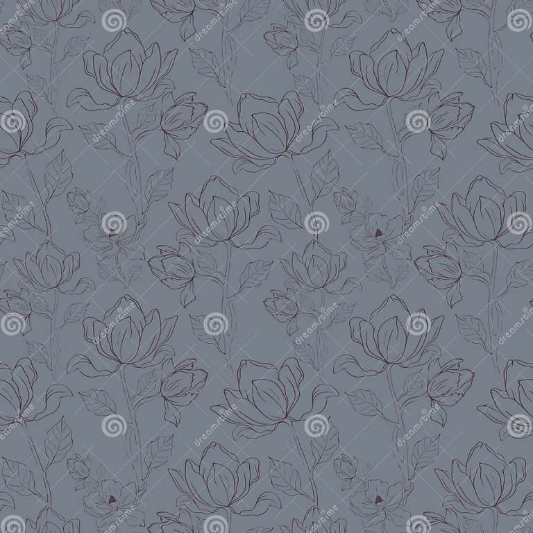 Elegant Magnolia Pattern on Seamless Textile Design for Versatile ...