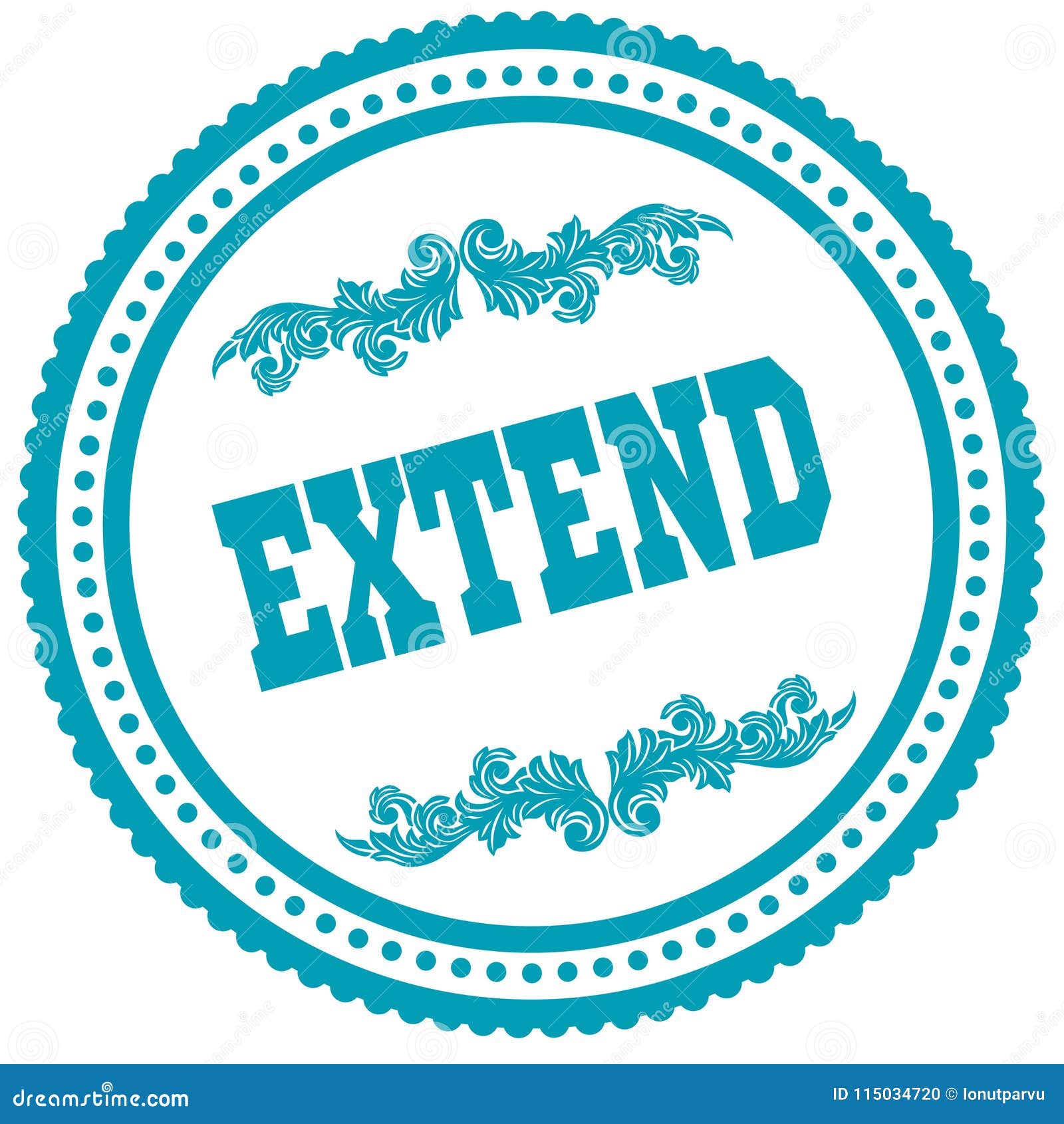 EXTEND blue round stamp. stock illustration. Illustration of logo ...