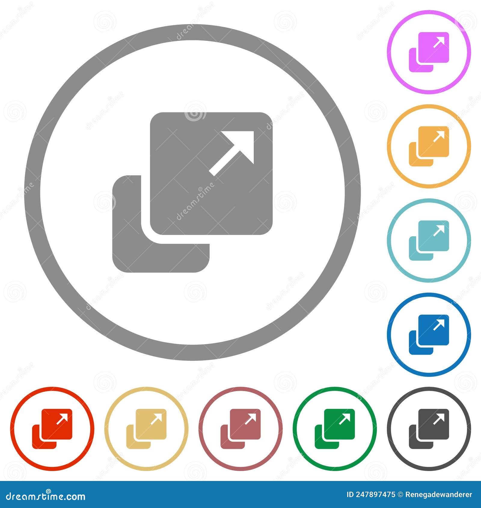 Extend Element Outline Flat Round Icons Cartoon Vector | CartoonDealer ...