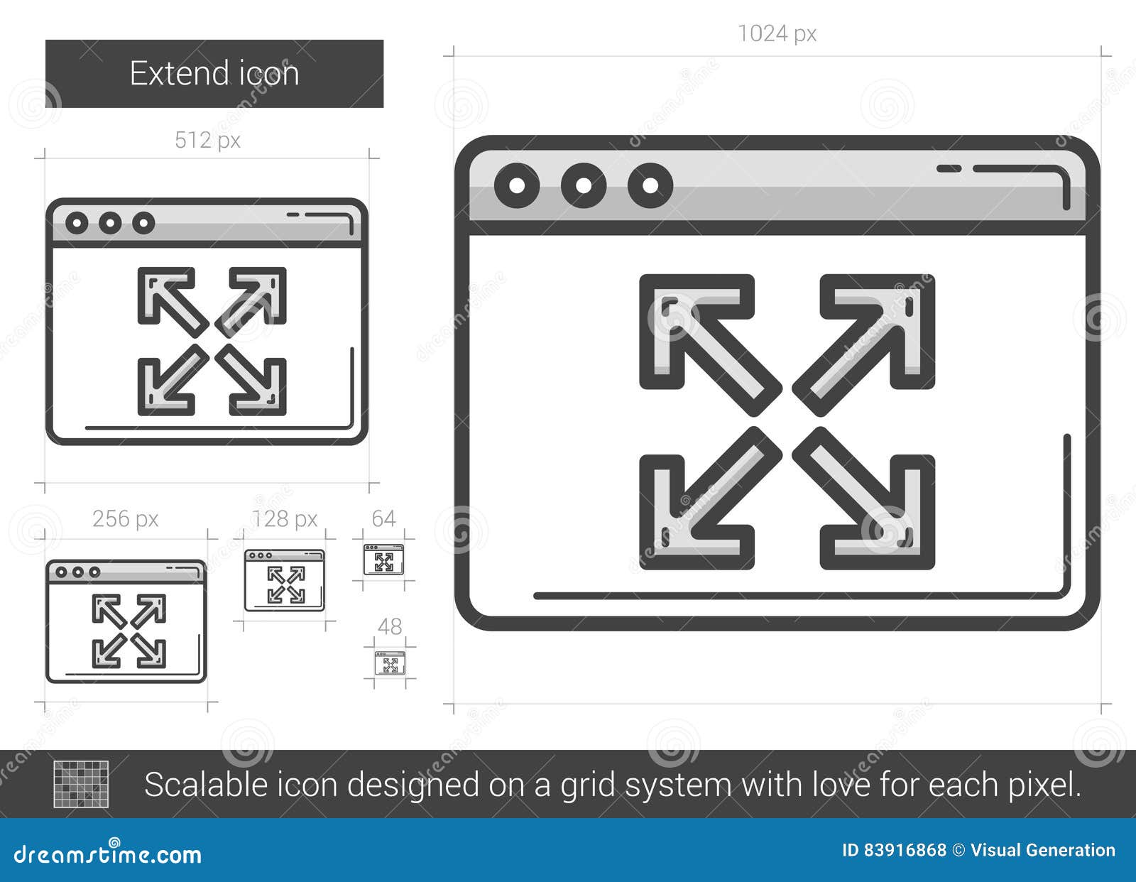 Extend Vector Line Colour Icon | CartoonDealer.com #195701340