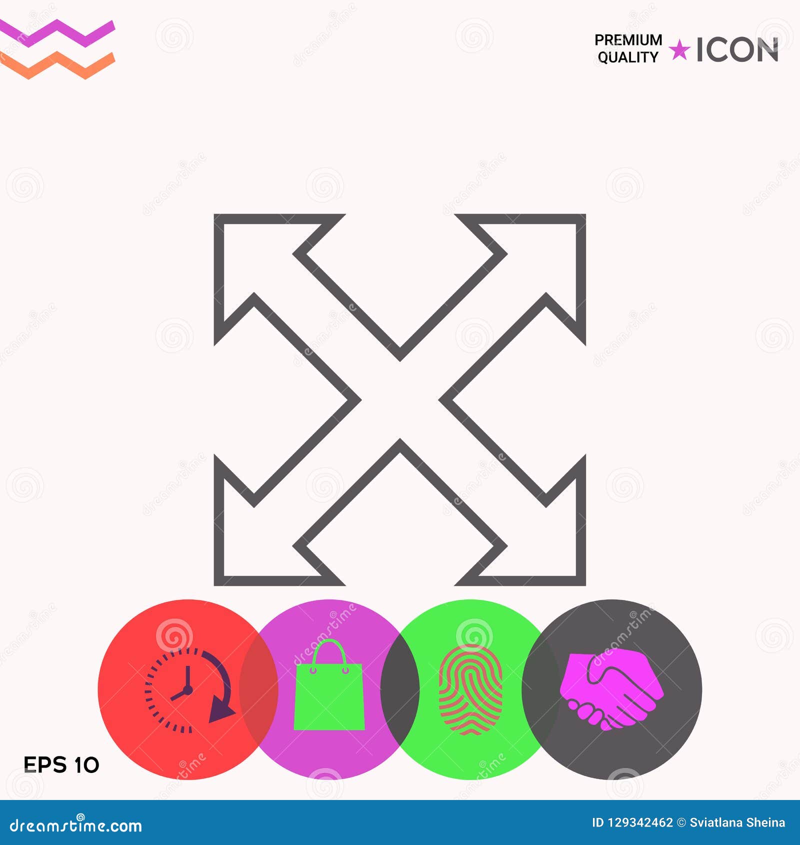 Extend, Resize, Enlarge Line Icon Stock Vector - Illustration of bigger ...