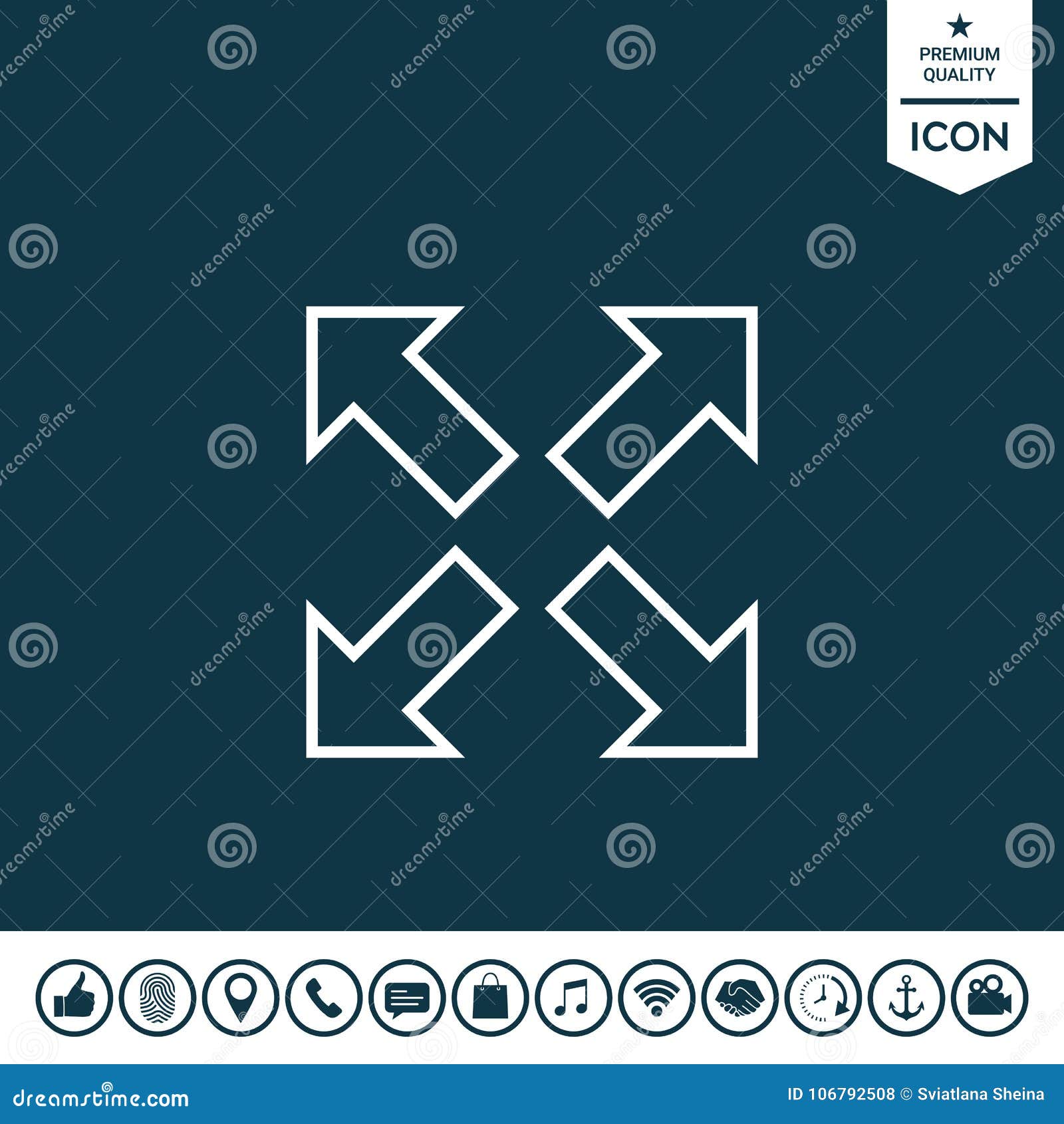 Extend, resize line icon stock vector. Illustration of crossroad ...