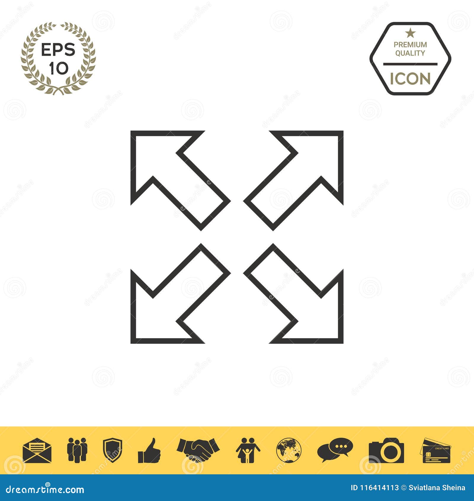 Extend, resize line icon stock vector. Illustration of central - 116414113