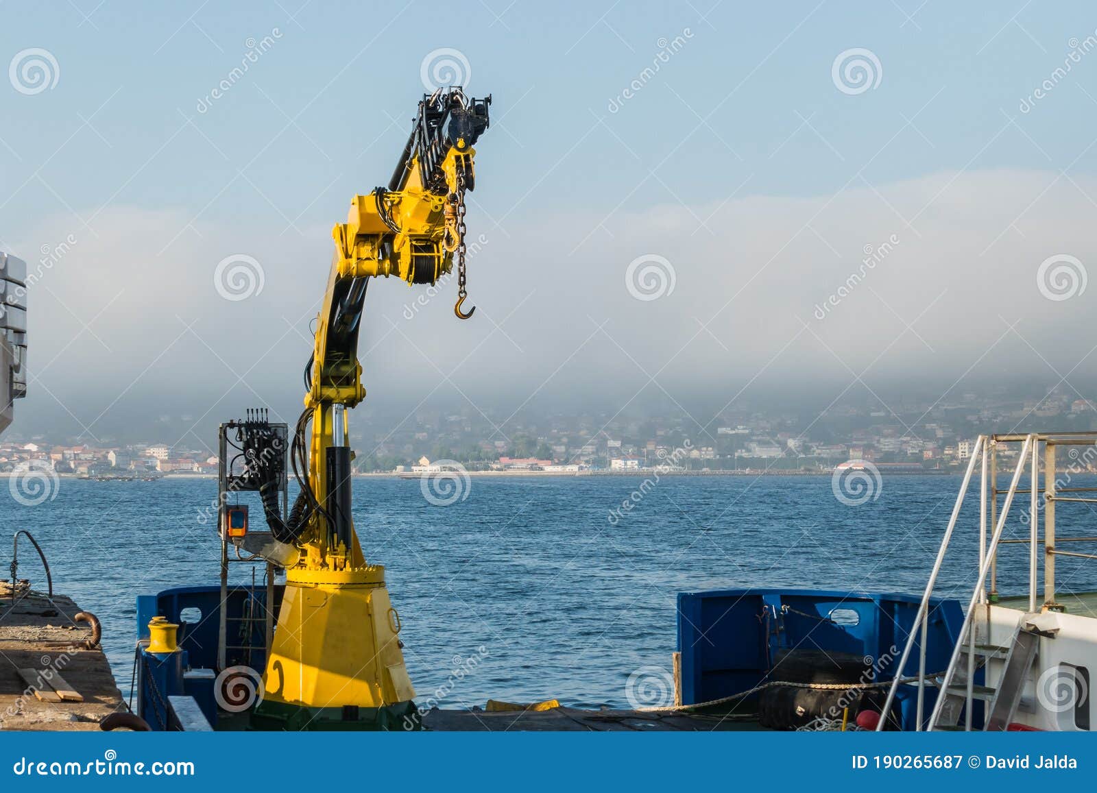 Extendable Crane Outdoors on a Ship Stock Image - Image of crane ...