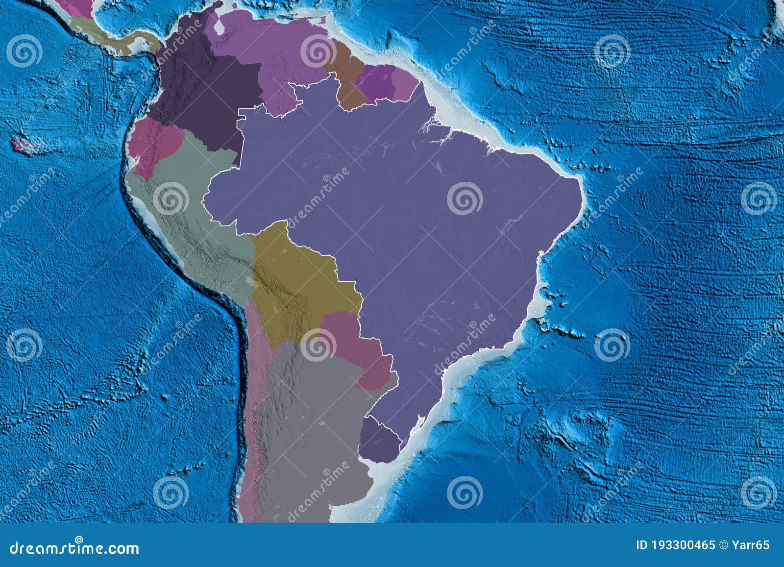 Brazil Outlined. Administrative Stock Illustration - Illustration of ...
