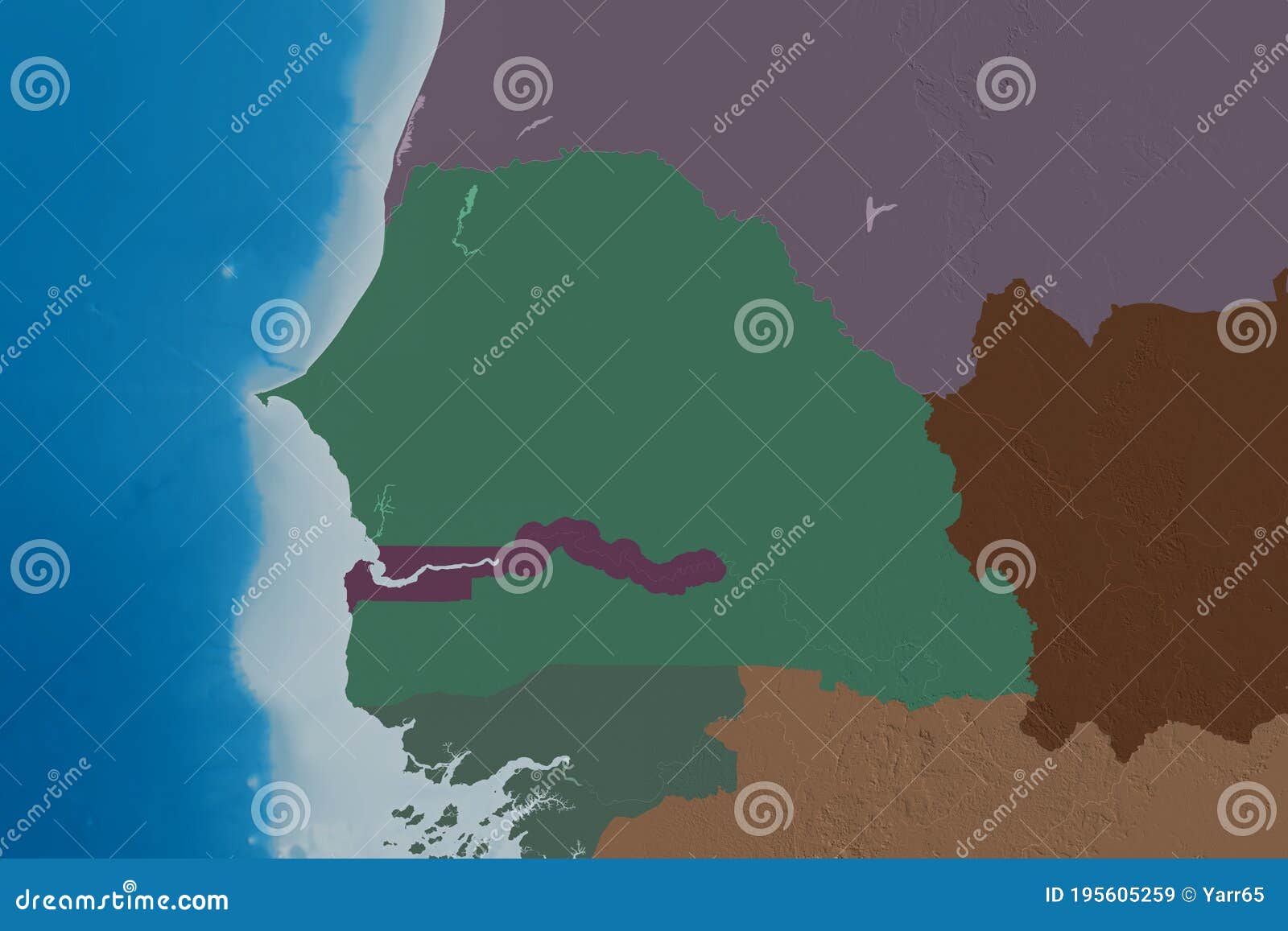Senegal Neighbourhood. Administrative Stock Illustration - Illustration ...