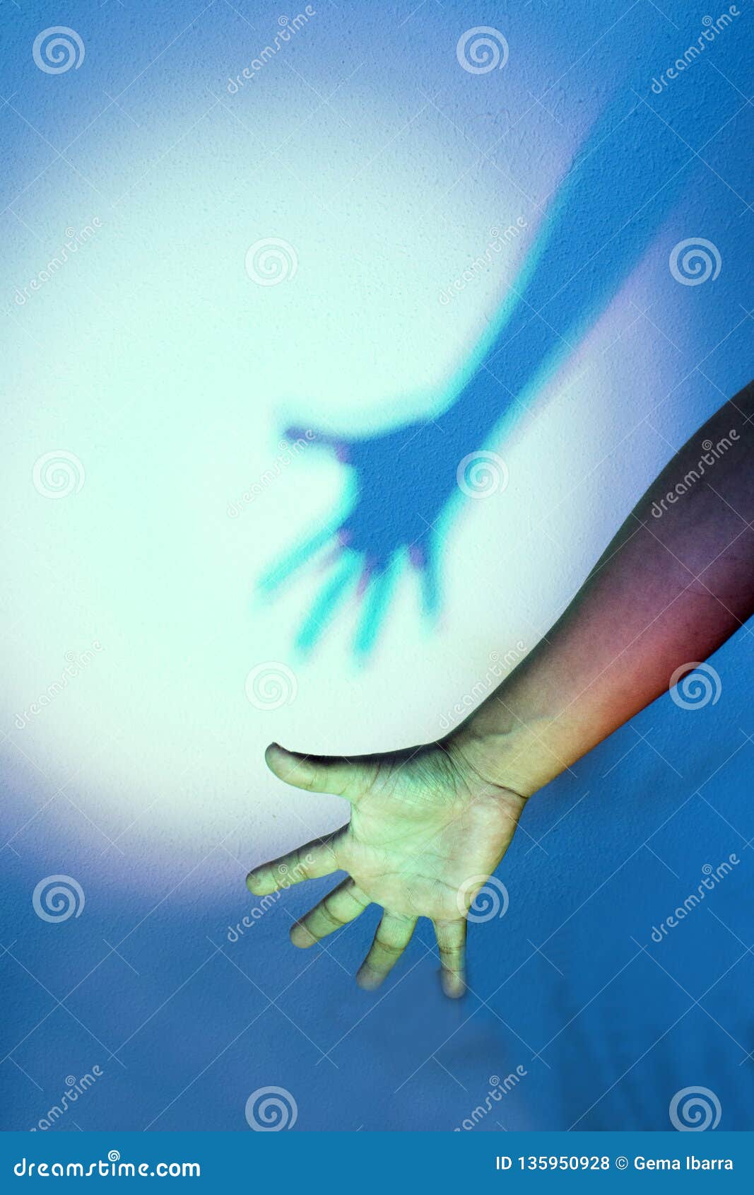 Extended arm with shadow stock photo. Image of human - 135950928