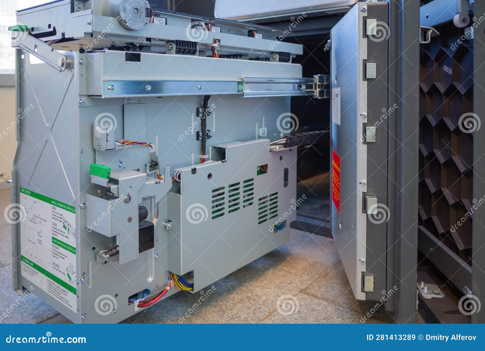 Extended Dispenser from the ATM Safe for Loading Cassettes and ...