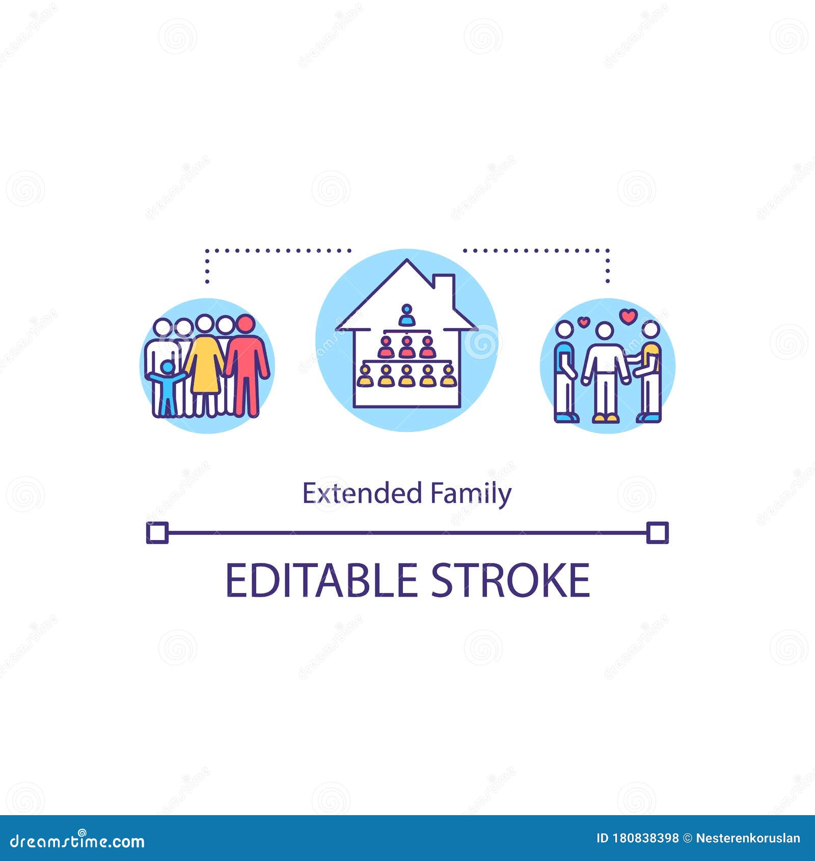 Extended Family Concept Icon Stock Vector - Illustration of isolated ...