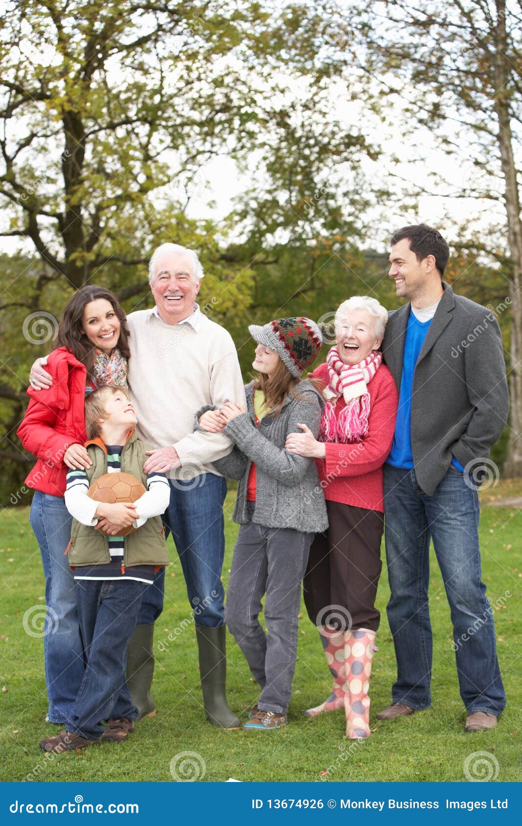 Extended Family Group on Walk through Countryside Stock Photo - Image ...