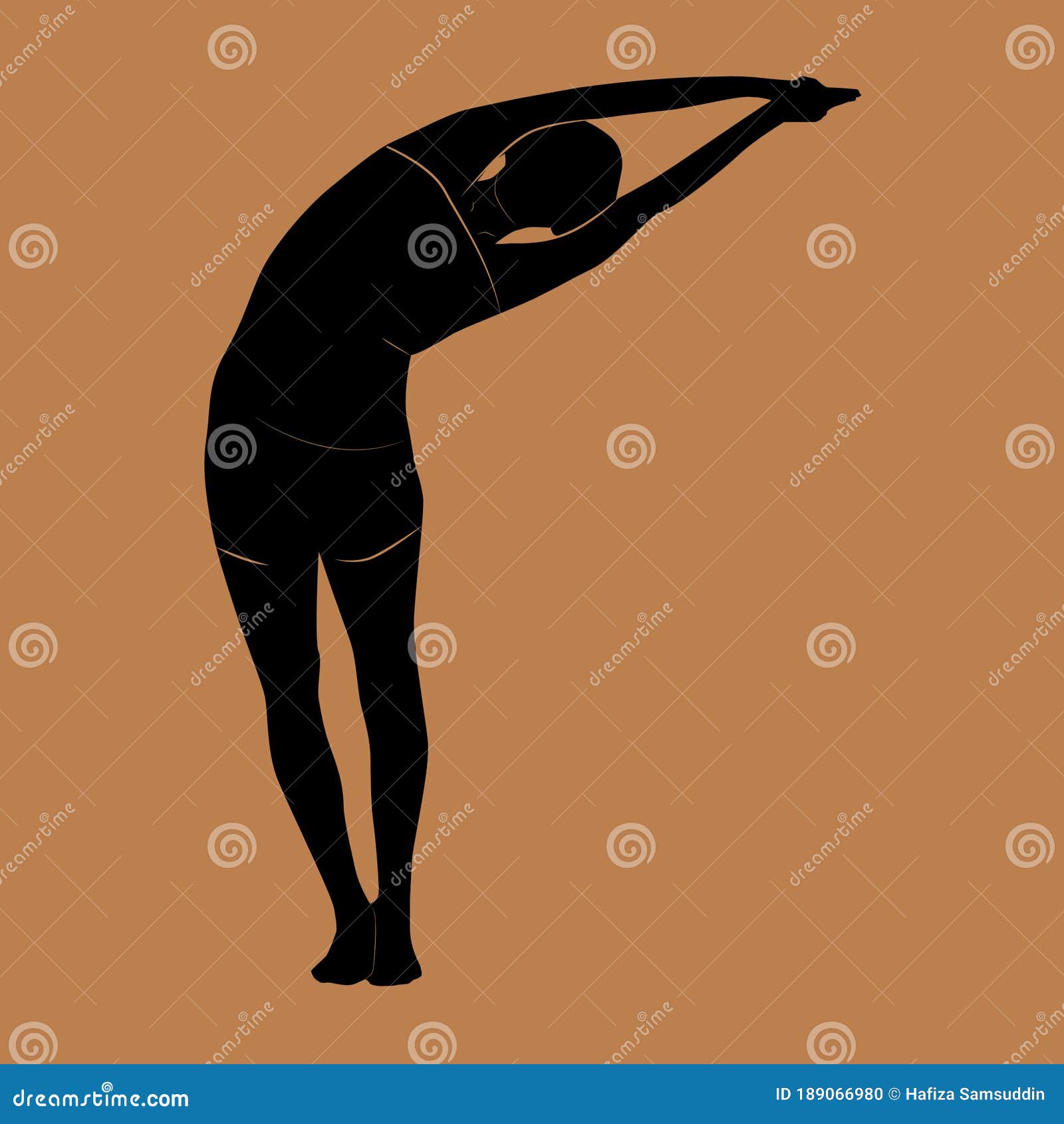 Extended Mountain Pose Backbend Interlocked Hands, Utthita Tadasana ...