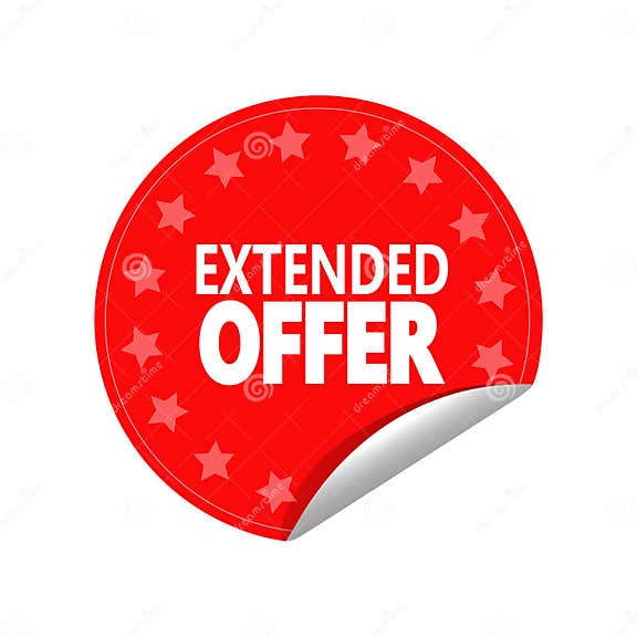 Extended offer red sticker stock illustration. Illustration of label ...