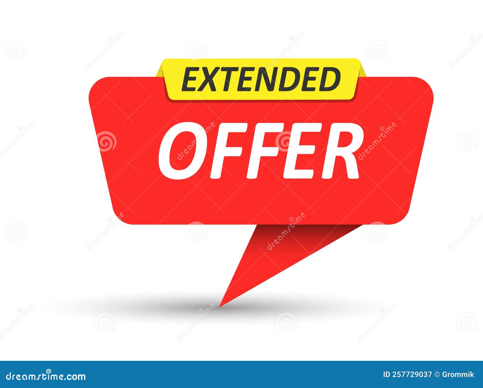 EXTENDED OFFER. Vector Banner, Pointer, Sticker, Label or Speech Bubble ...