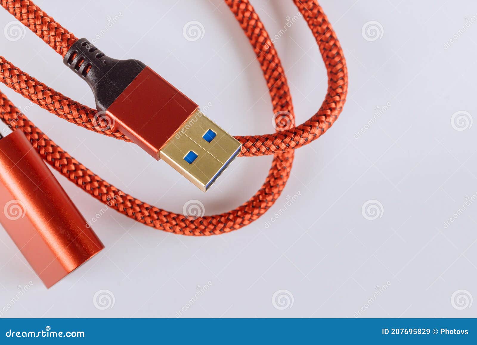 Extended Cable Usb3.0 in Isolated on White Stock Image - Image of black ...