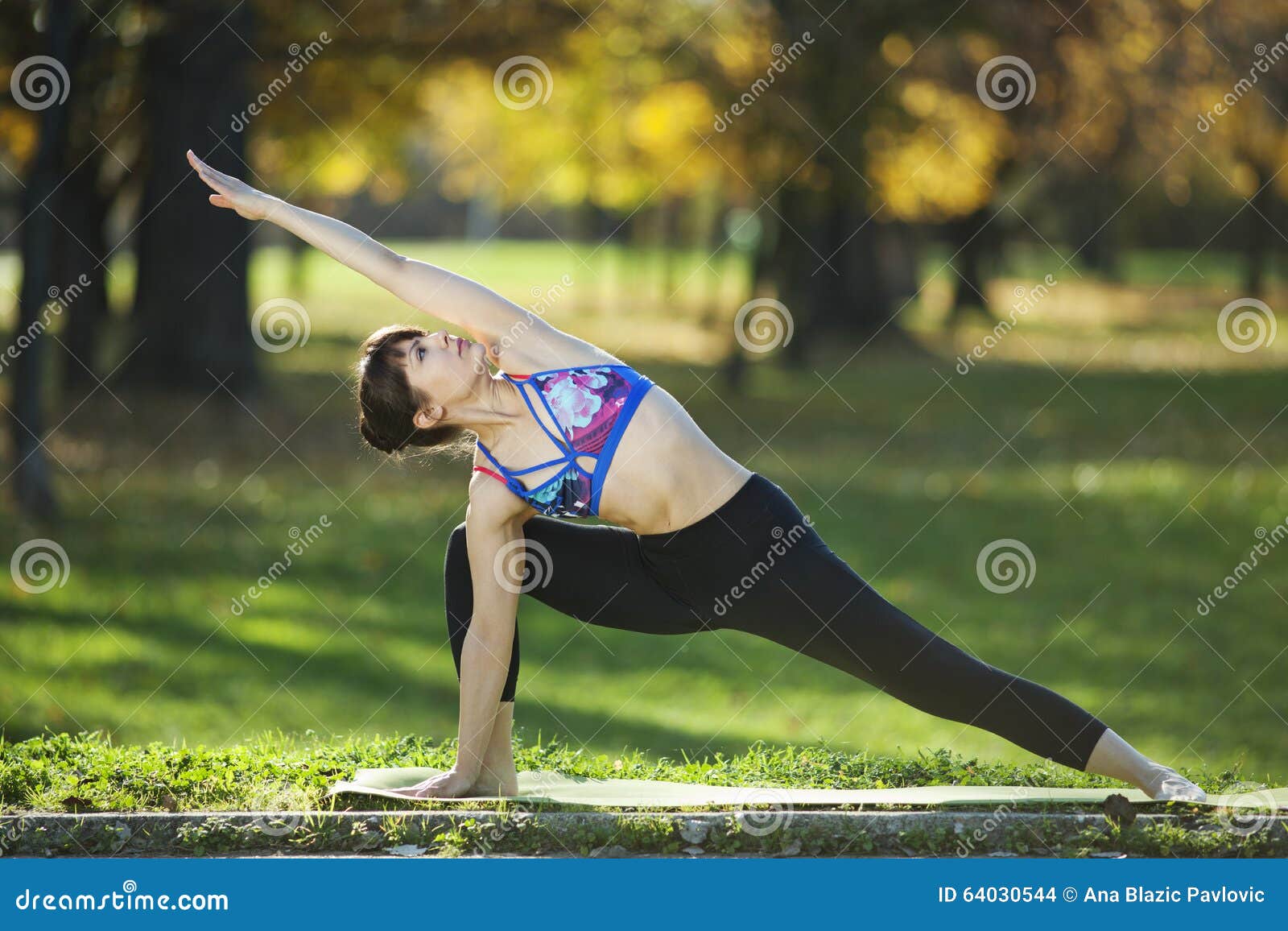 Extended side angle pose stock photo. Image of body, concentration ...