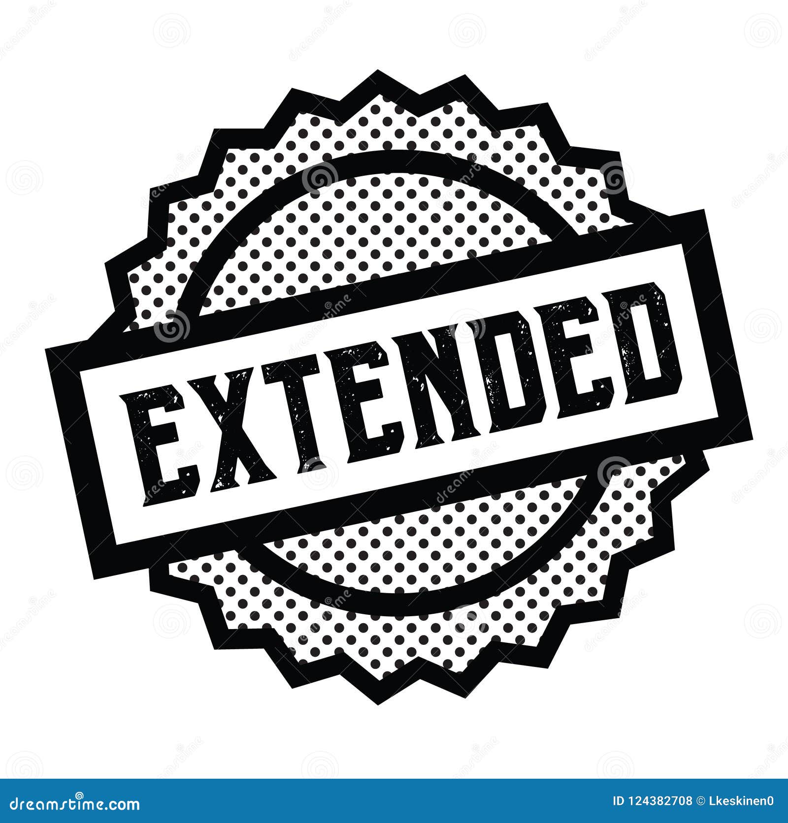 Extended stamp on white stock vector. Illustration of prolong - 124382708