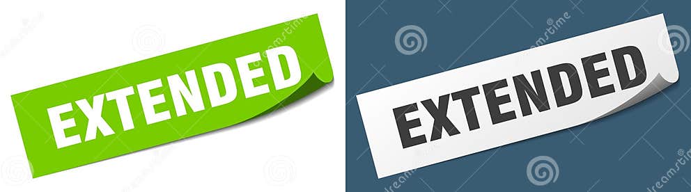 Extended Sticker. Extended Sign Set Stock Vector - Illustration of ...