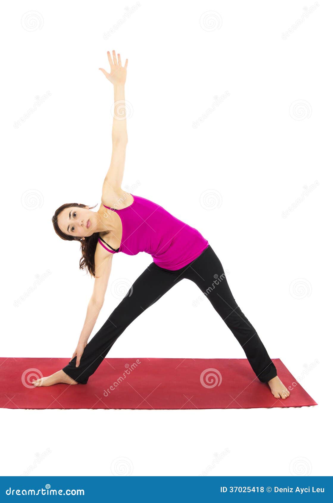 Extended Triangle Pose With Brick Closeup, Utthita Trikonasana Pose ...