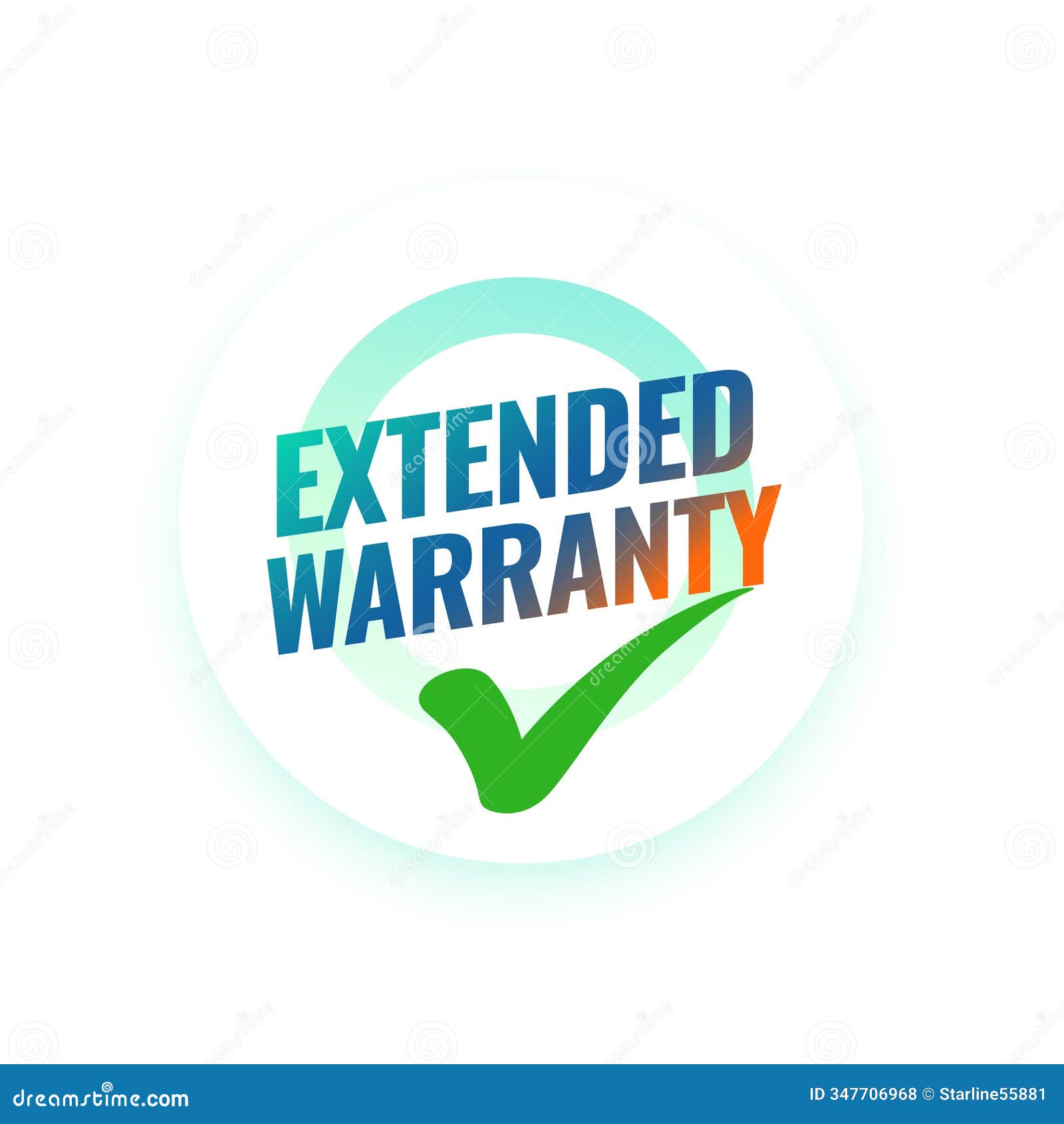 Extended Warranty Service Sticker with Green Tick Design Stock ...