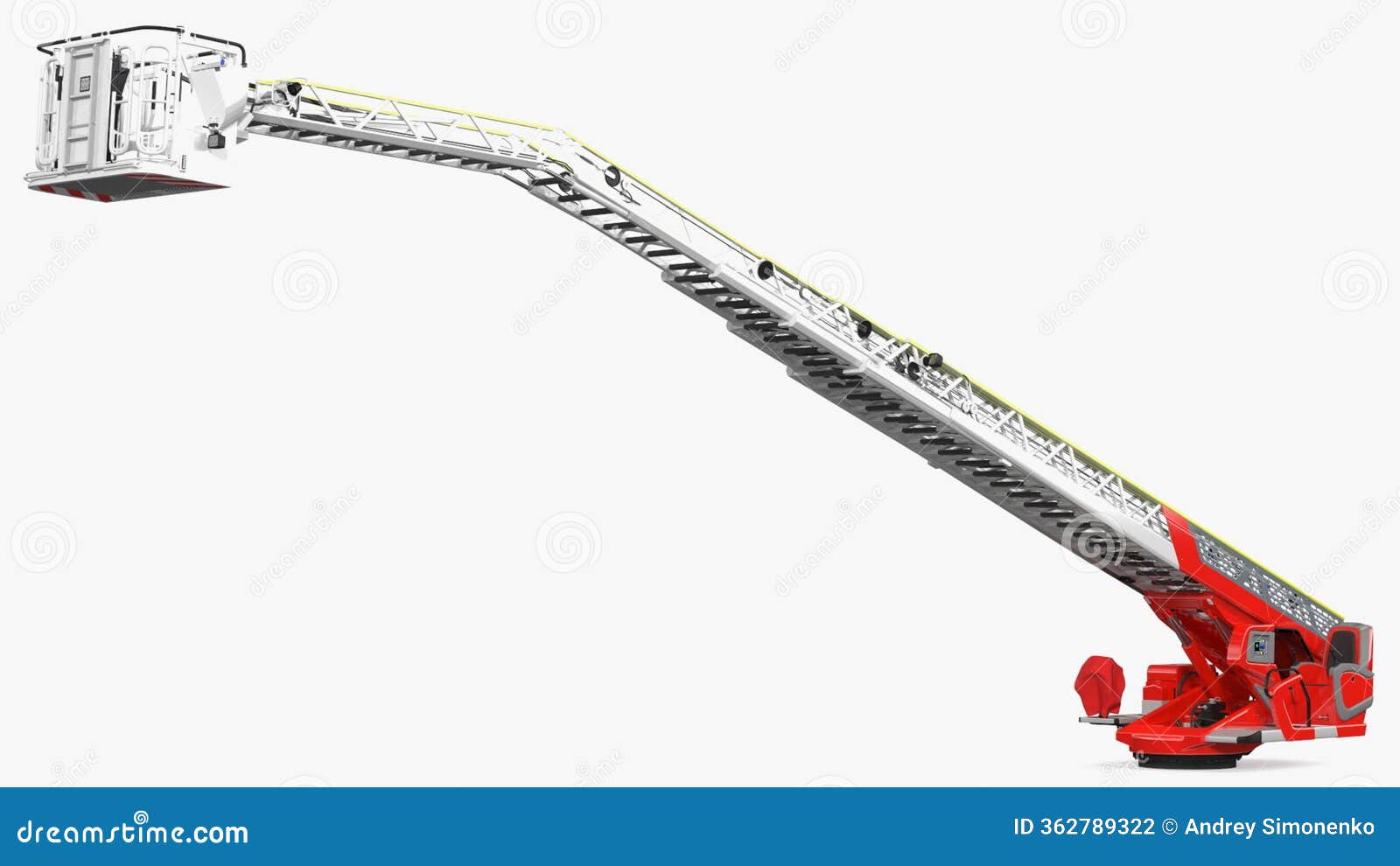 Extending Fire Truck Ladder with Rescue Platform Stock Photo - Image of ...