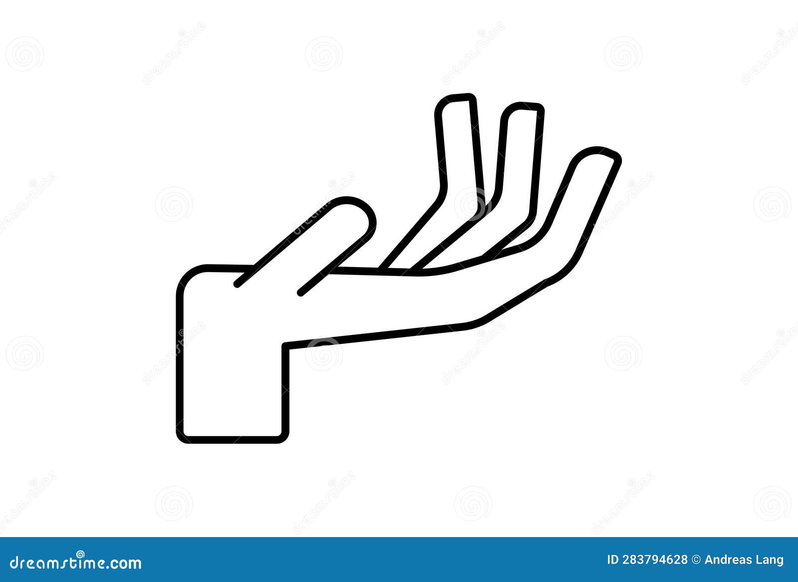 Extends Hand Hand Icon Gesture Line Symbol Web App Sign Royalty-Free ...
