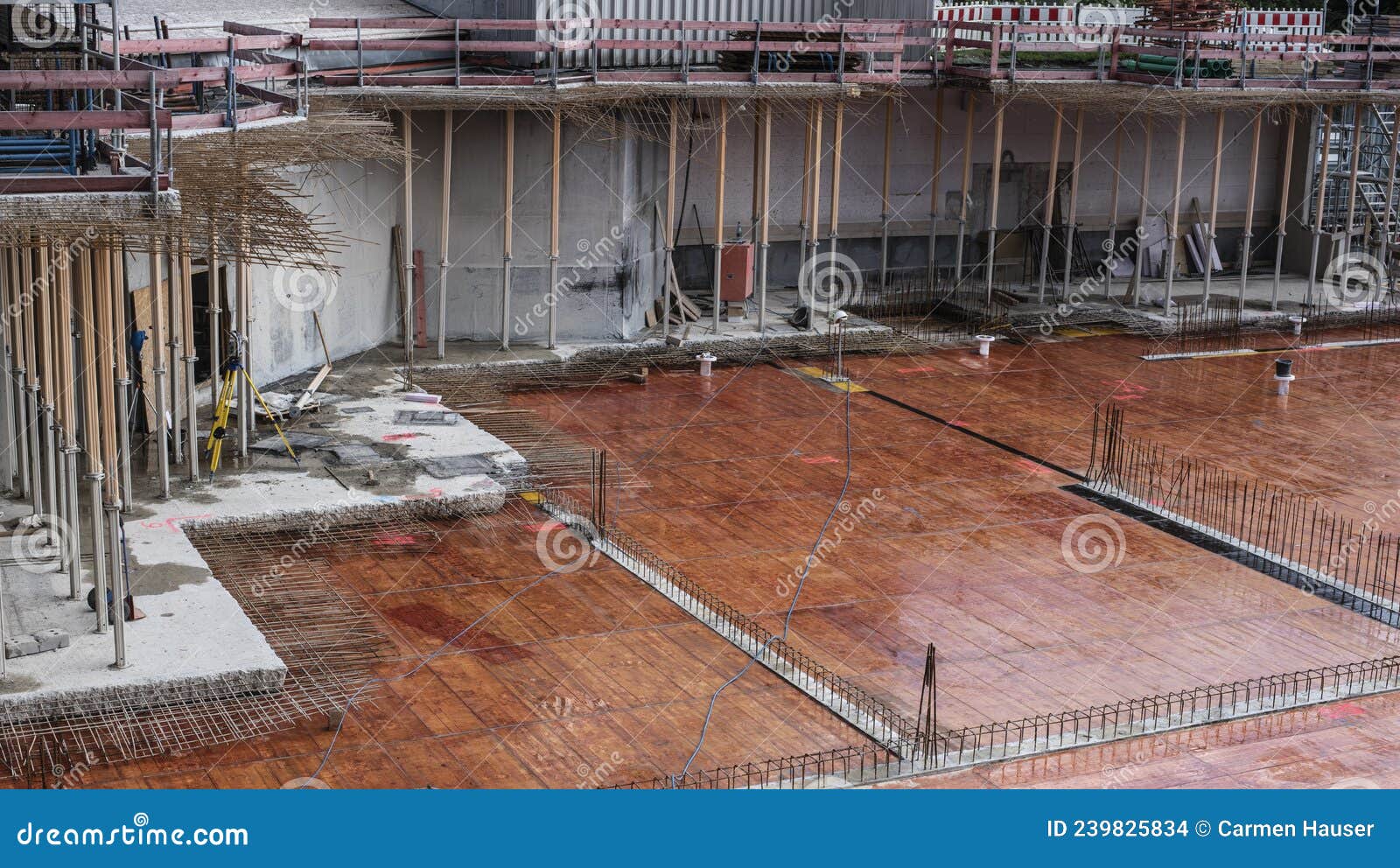 Extension of a Building with Floor Prepared for Cement Work Stock Photo ...