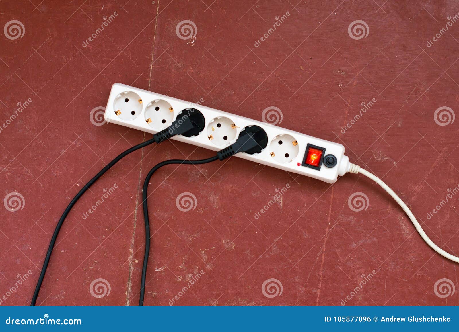 Extension Cable with Connected Wires on the Floor Stock Photo - Image ...