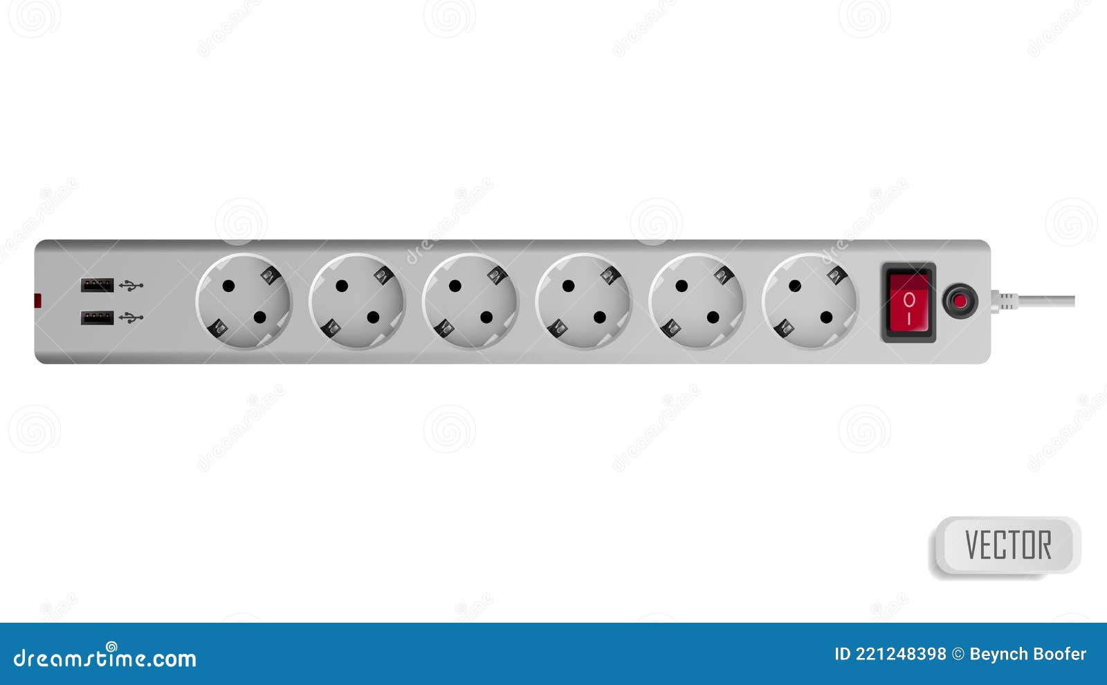 Triple Power Socket With Plug Vector Illustration | CartoonDealer.com ...
