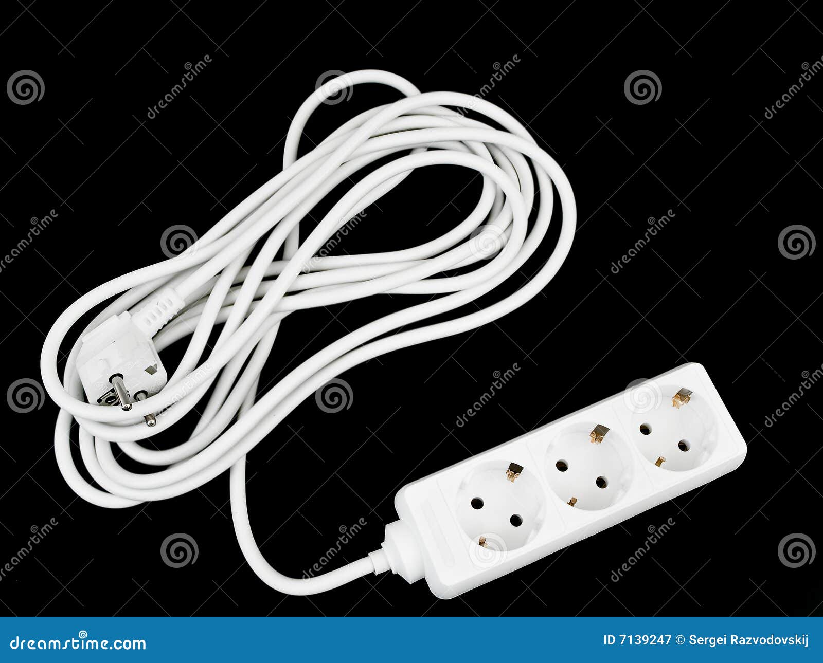 Extension cord stock image. Image of connection, plastic - 7139247