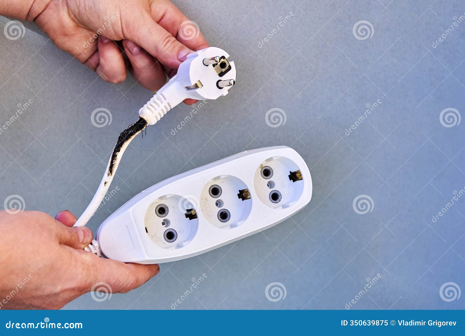 Extension Cord Damage is Caused Short Circuits after Overloading, Burnt ...