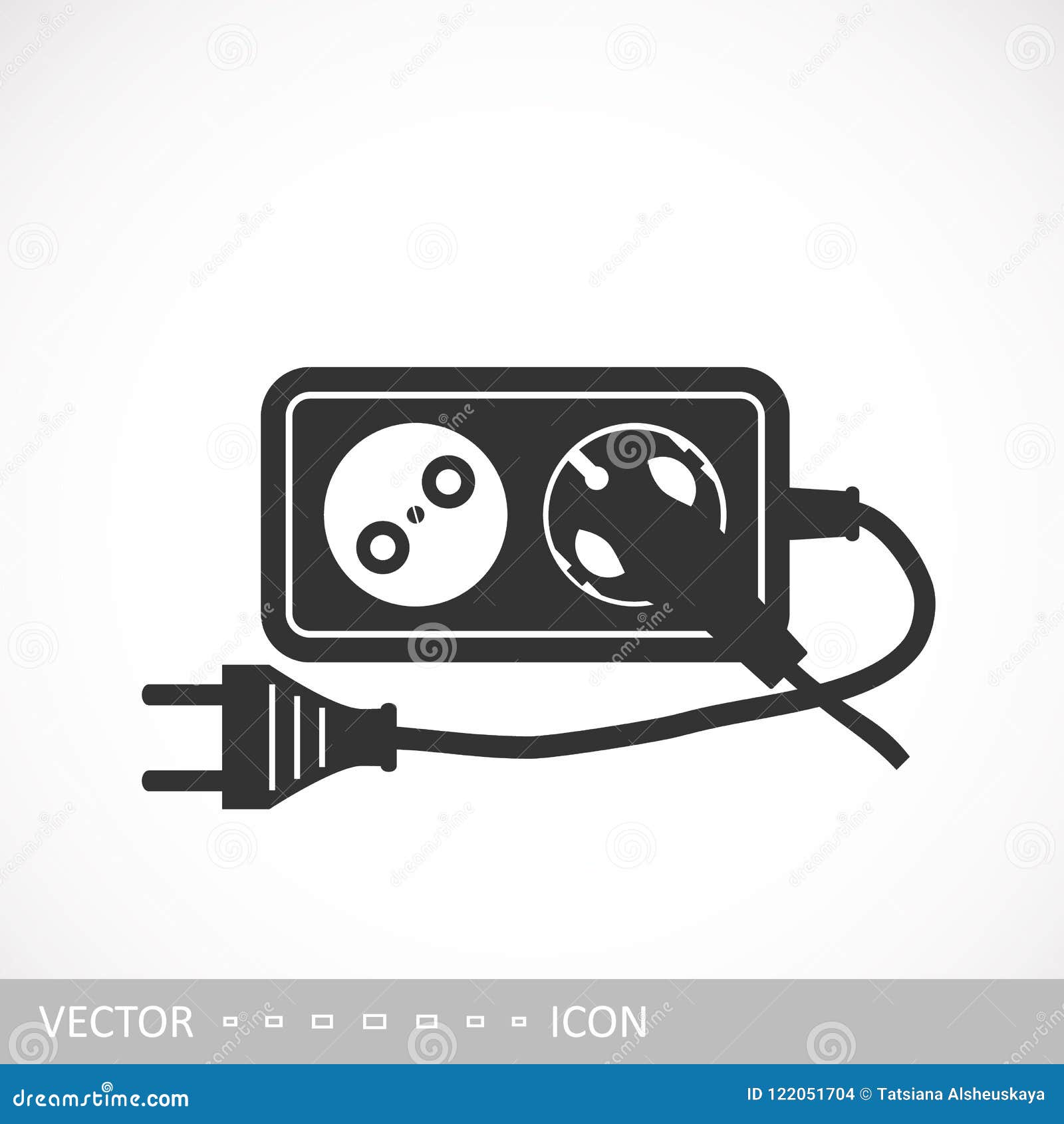 Extension Cord Icon in a Flat Design. Stock Vector - Illustration of ...