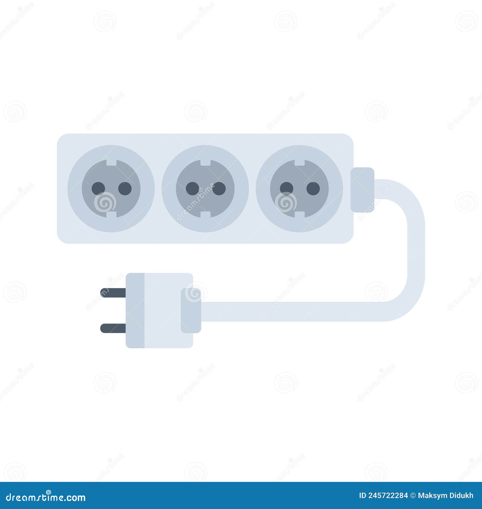 Extension Cord. Electricity Symbol. Extension Cord for Three Sockets ...