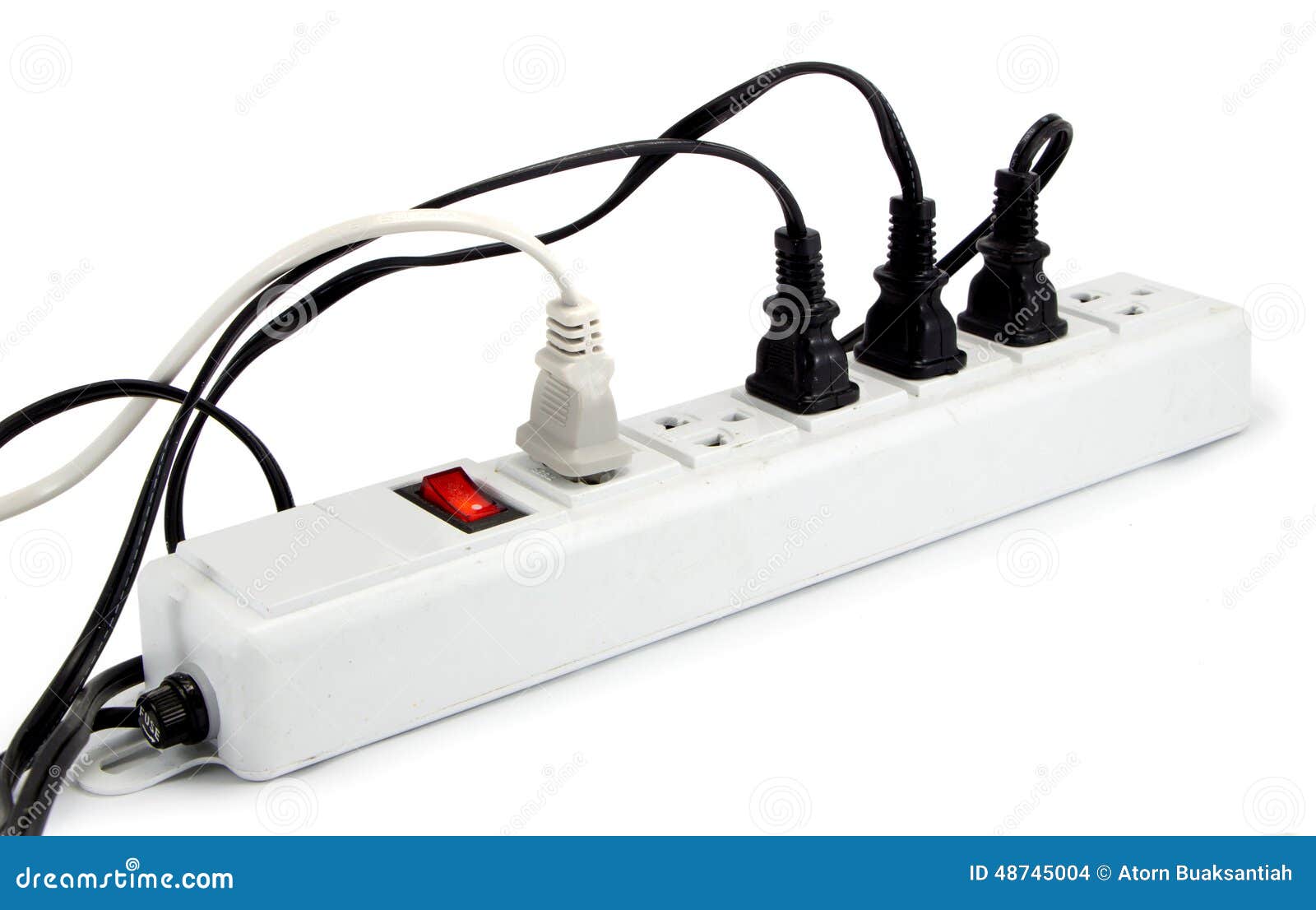 Multiple Extension Socket With Connected Plugs. Stock Photo ... Multiple Extension Socket With Connected Plugs. Stock Photo ...