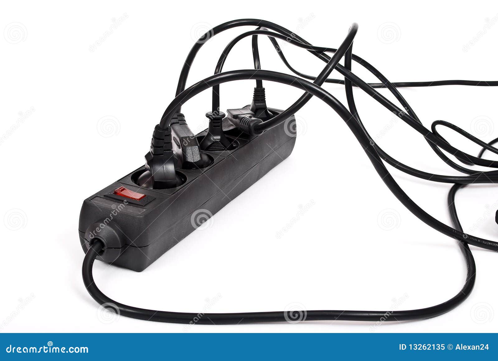 Extension cord with plugs stock image. Image of black - 13262135