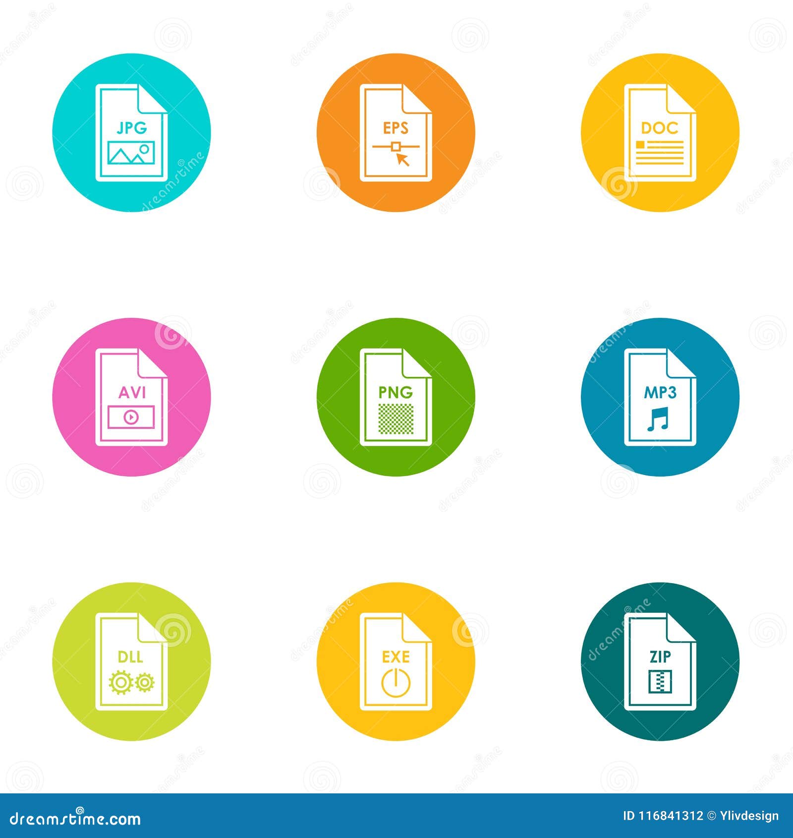Extension Icons Set, Flat Style Stock Vector - Illustration of ...