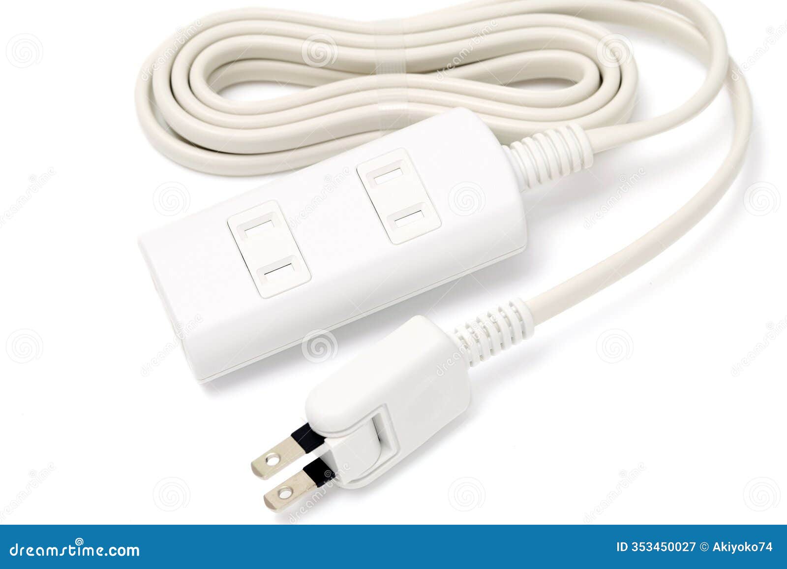 Extension with Socket on White Background Stock Image - Image of ...