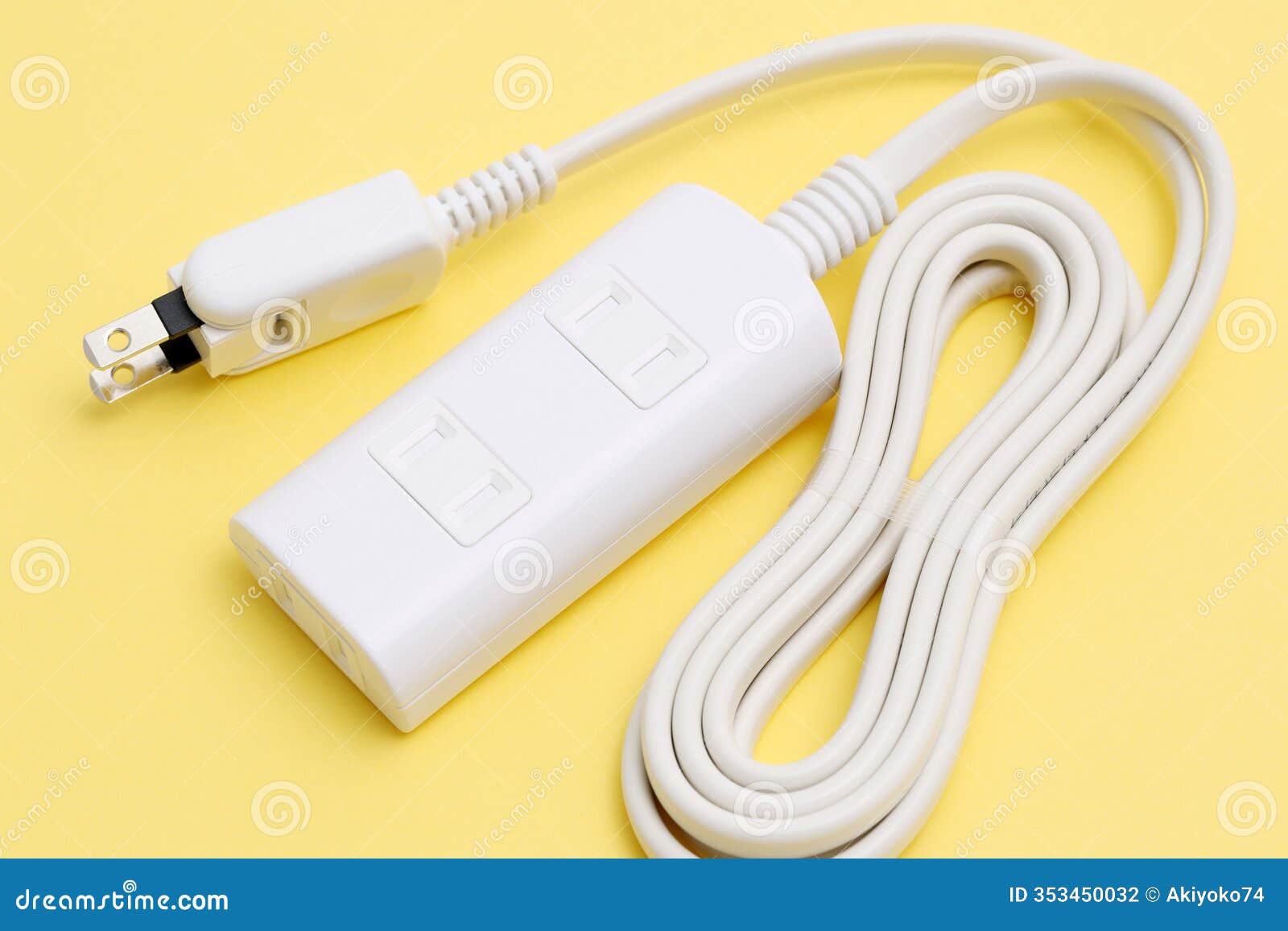Extension with Socket on Yellow Background Stock Photo - Image of ...