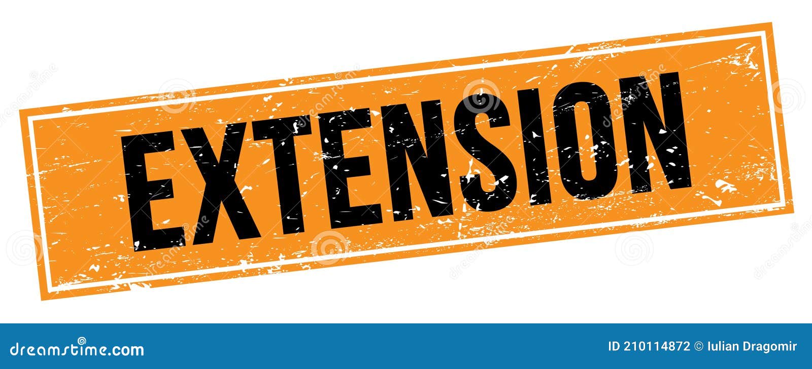 EXTENSION Text on Black Orange Grungy Rectangle Stamp Stock ...