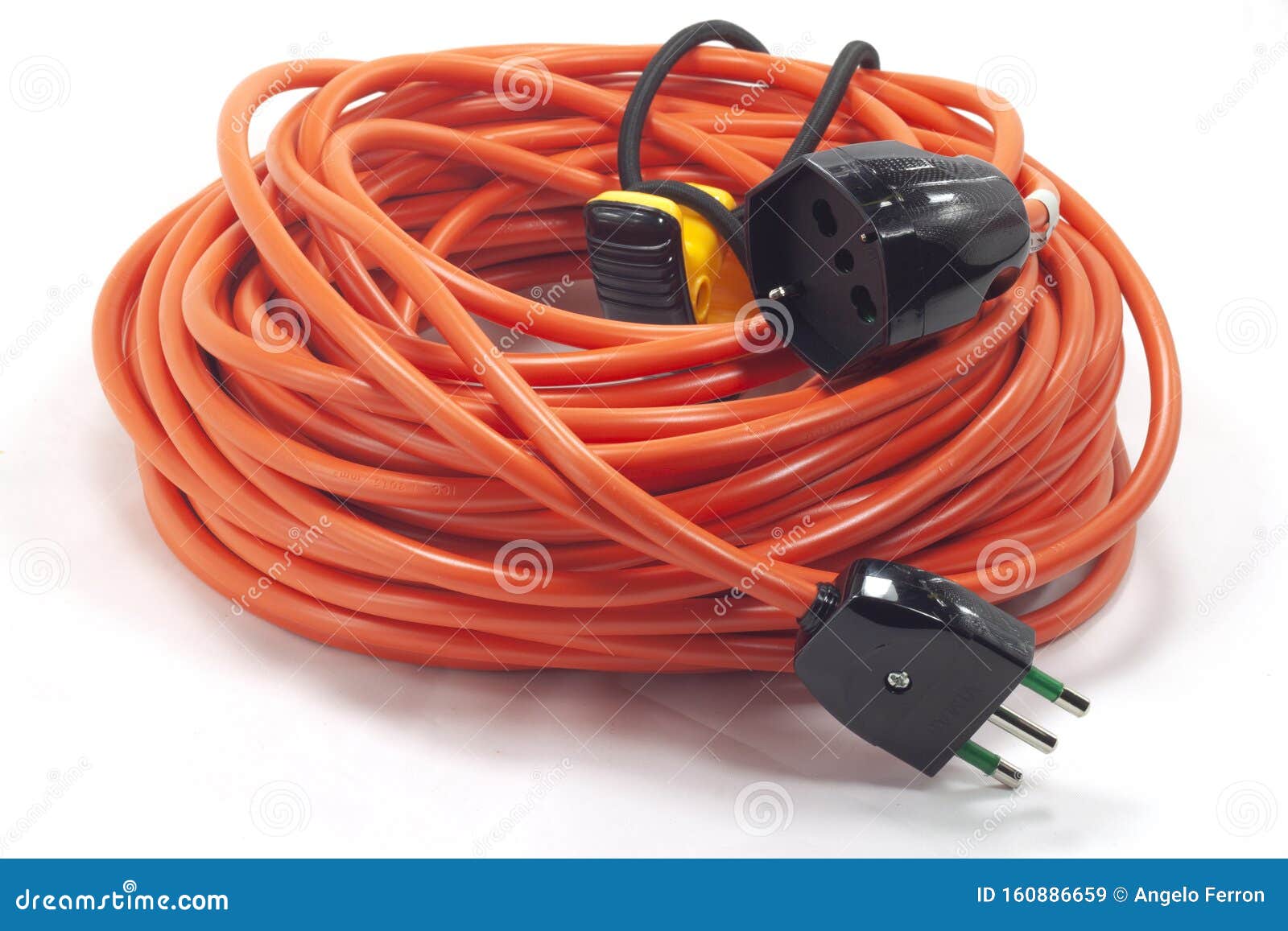 Extension Wire Cord Wound with Socket and Plug Stock Image - Image of ...
