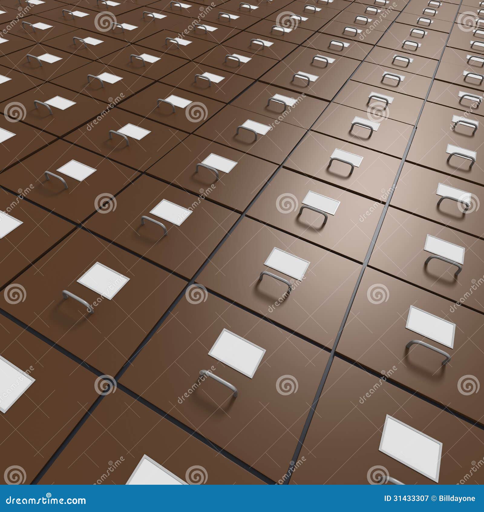 Extensive Array of File Drawers Stock Illustration - Illustration of ...